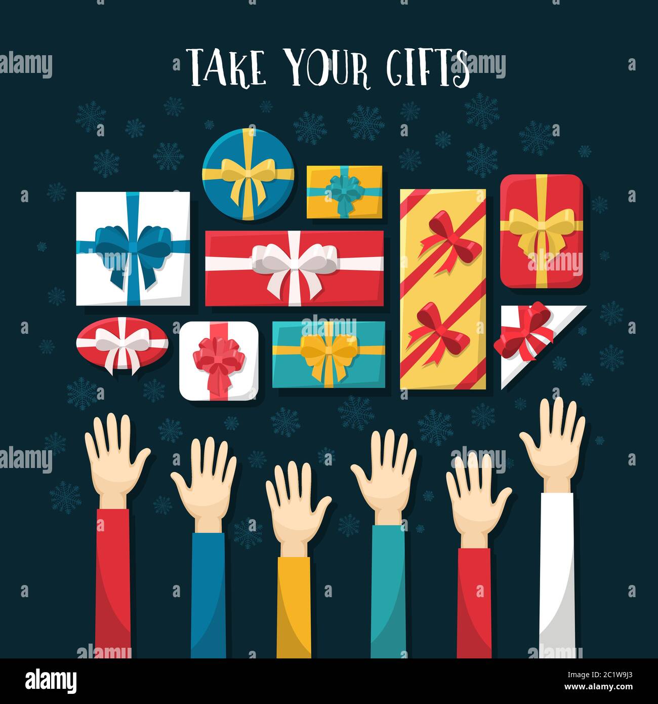 Christmas group gifts on Stock Vector Images - Alamy