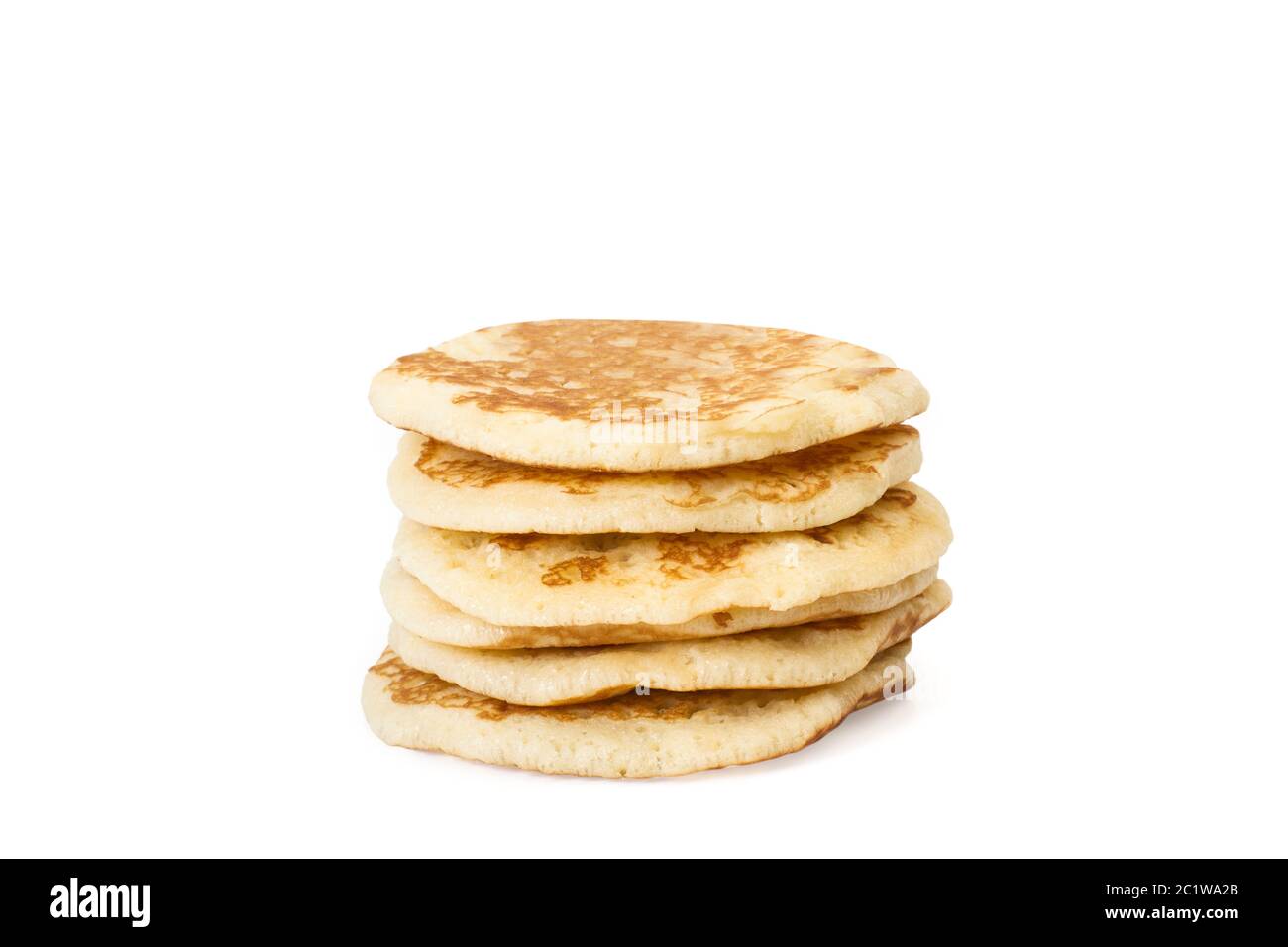 Six pancakes isolated on a white background Stock Photo - Alamy