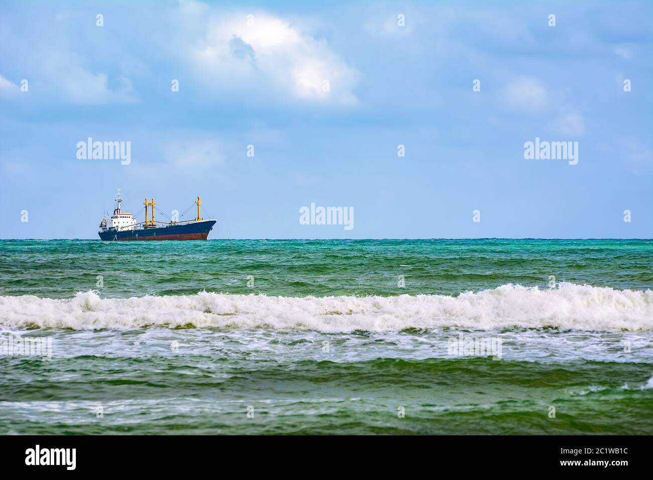Dry cargo ship in the Sea Stock Photo - Alamy