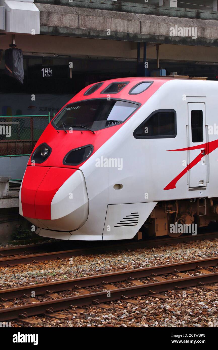 HUALIEN, TAIWAN - NOVEMBER 26, 2018: TEMU 2000 train of Taiwan Railways ...
