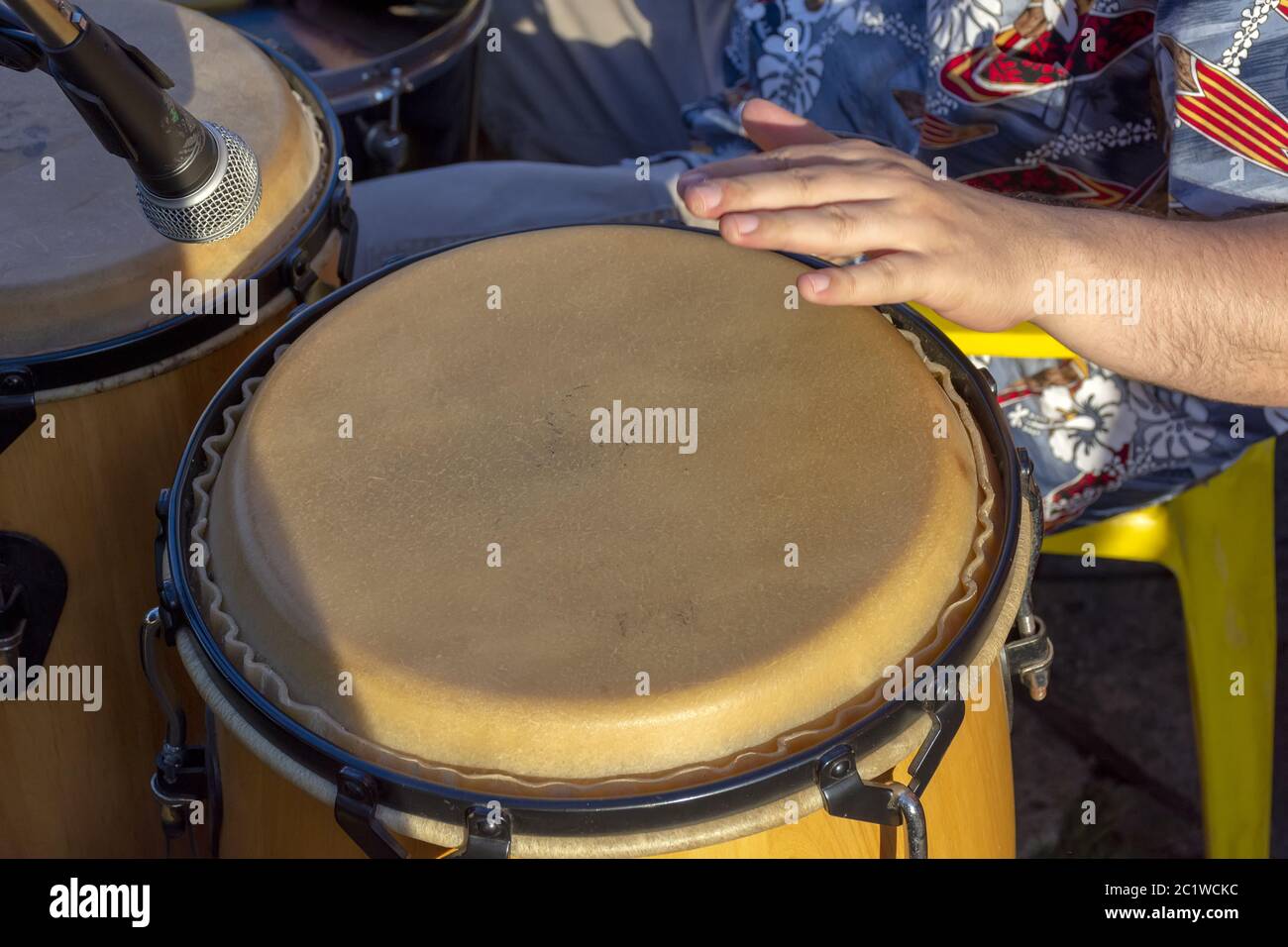 Brazilian samba drums in street carnival party Stock Photo - Alamy