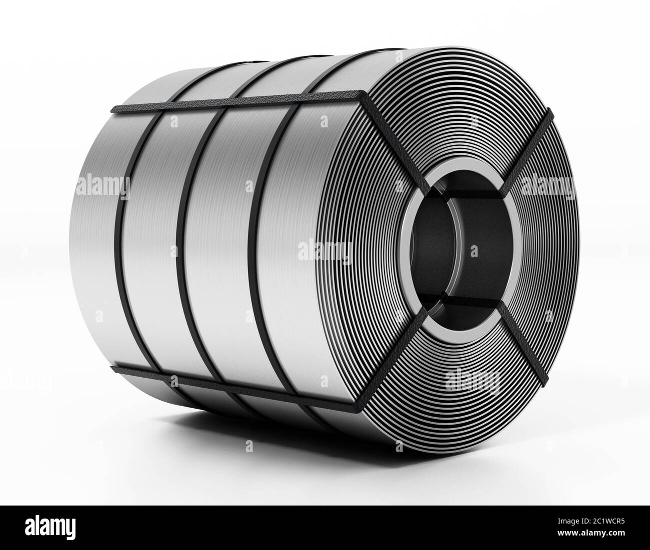 Stainless steel roll isolated on white background. 3D illustration ...