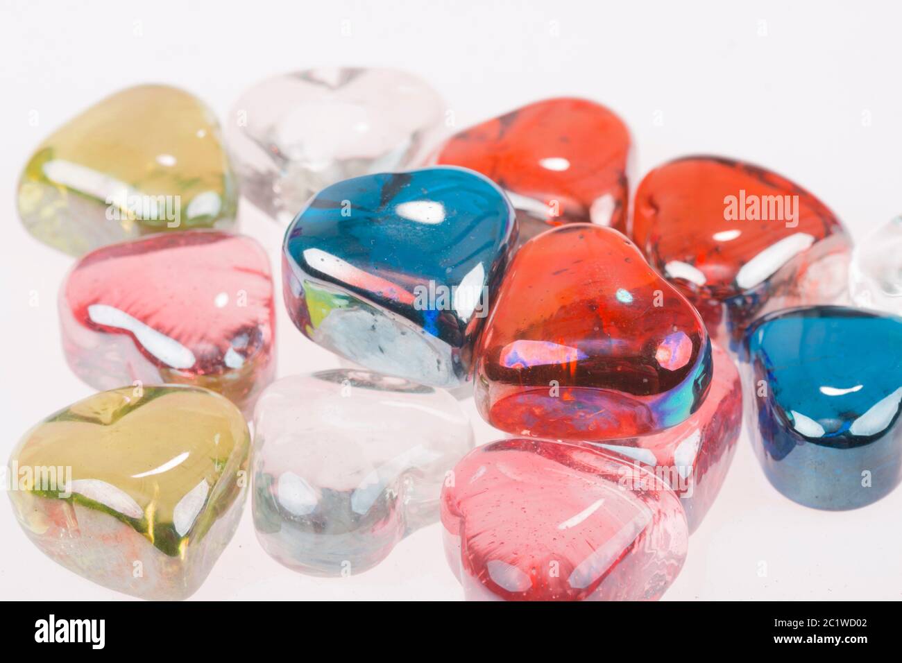 Little glass hearts Stock Photo - Alamy