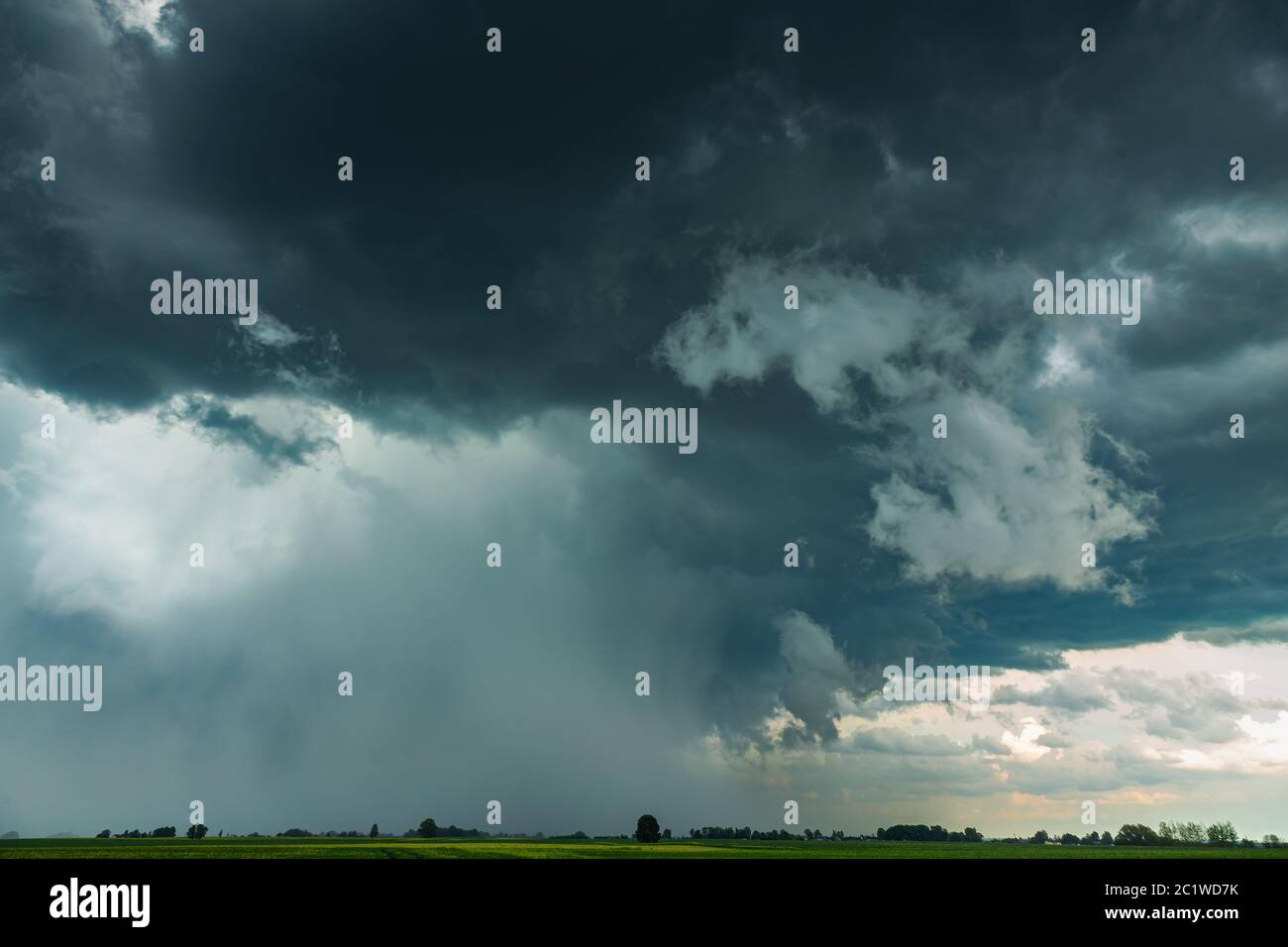 Supercell storm clouds with intense rain and hail Stock Photo - Alamy