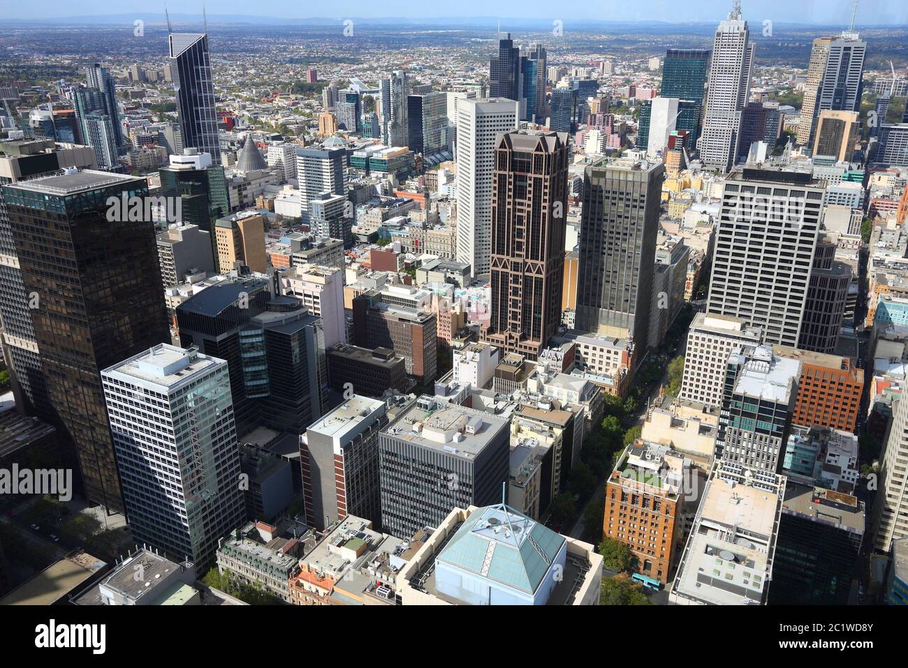 Melbourne skyline - city in Australia. Modern architecture aerial view ...