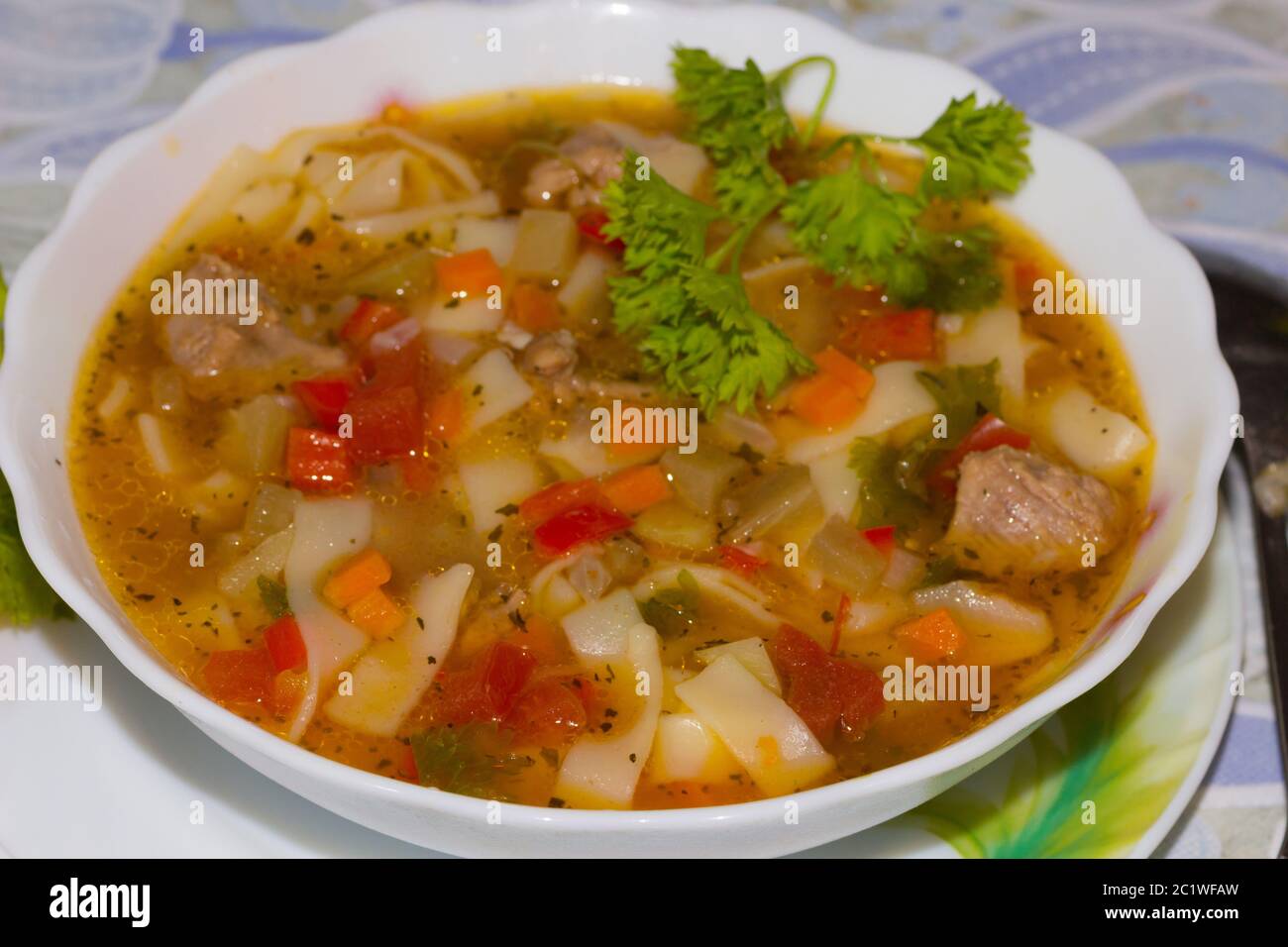 Lagman -traditional dish from Central Asia Stock Photo - Alamy