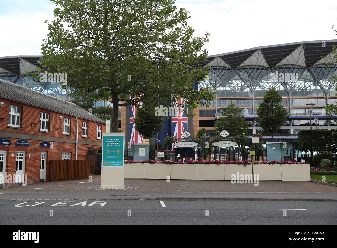 Outside the Ascot Racecourse in Ascot, as the Royal Ascot meeting takes ...