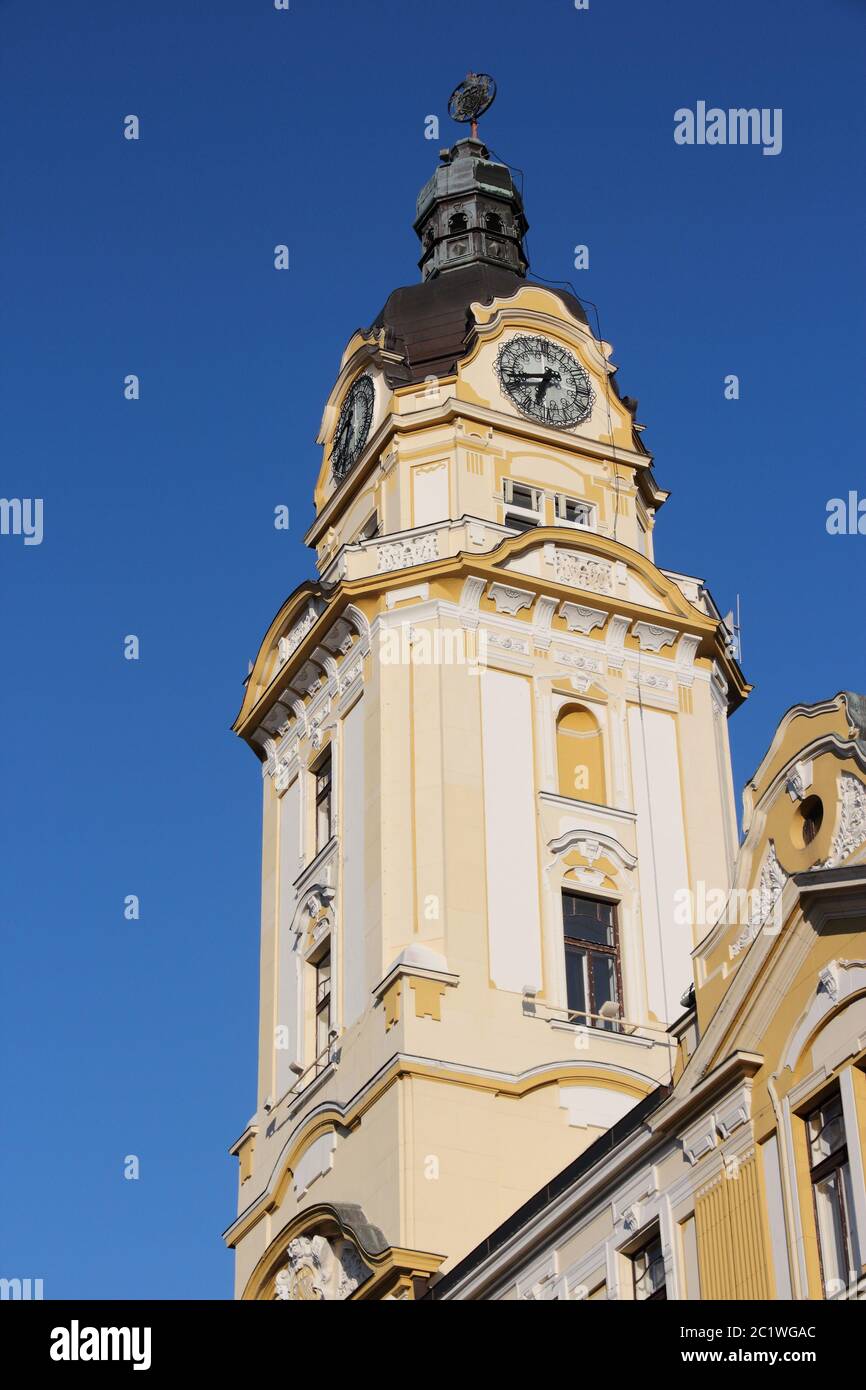 Hungary landmarks. Pecs City Hall in Hungary. City in Baranya county ...