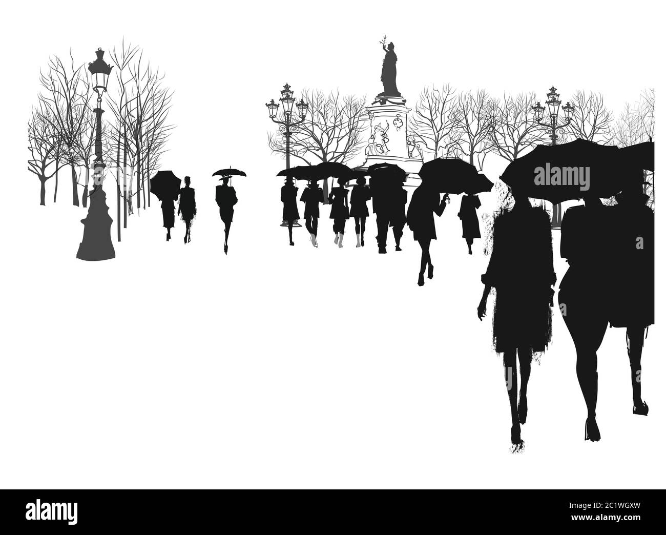 Rain on city street in Stock Vector Images - Alamy