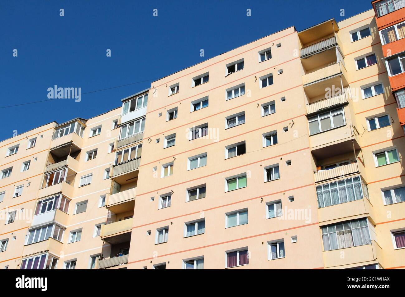 Romania apartment building - generic modern city block in Sibiu Stock ...
