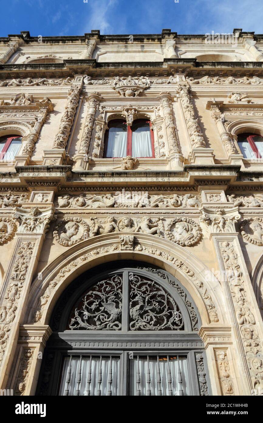Seville, Spain - Plateresque style architecture of Casa Consistorial ...