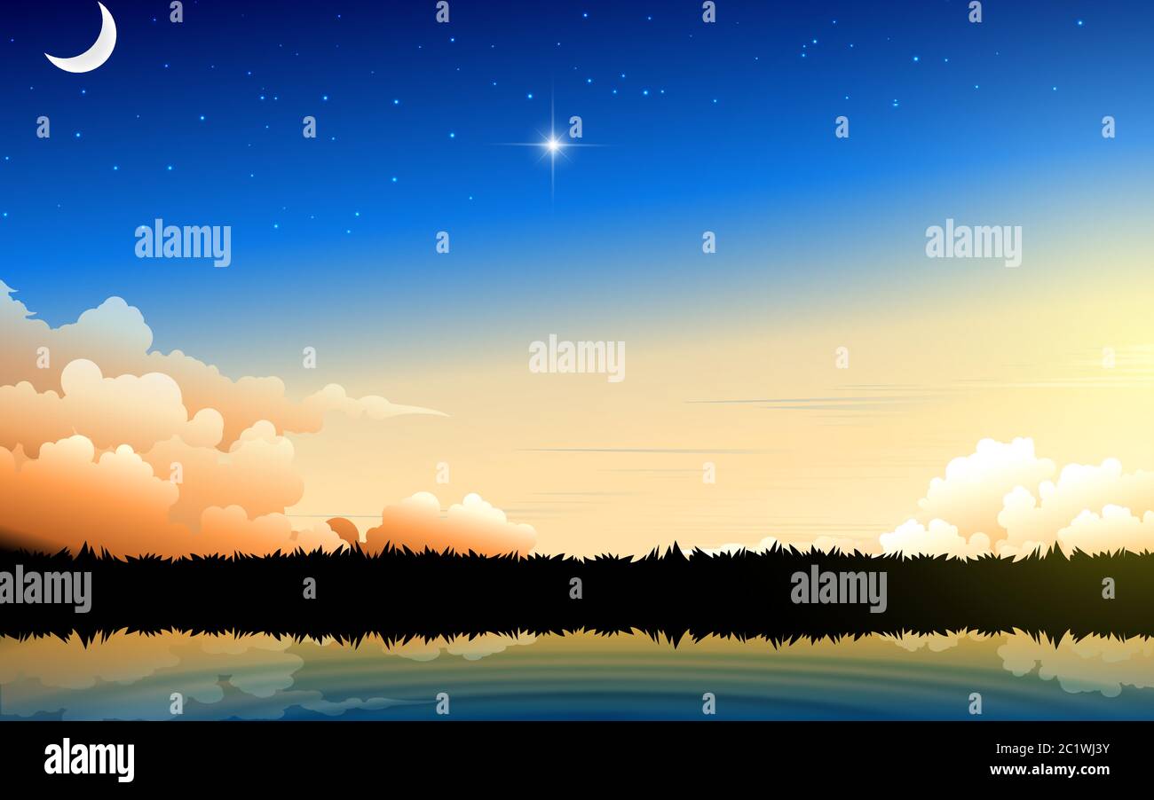 Beautiful grass in summer morning Stock Vector Images - Alamy