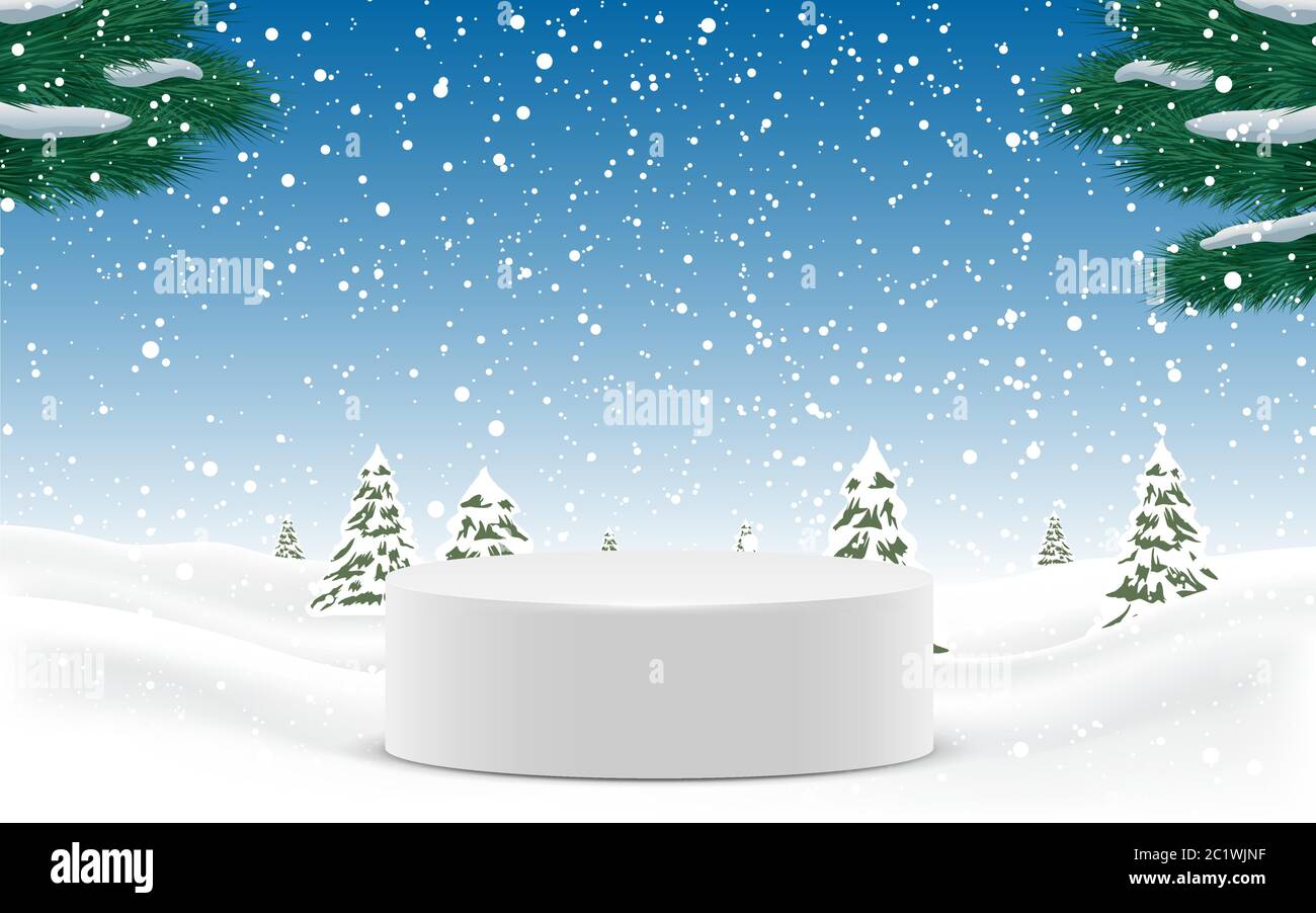 Bright white snow forest Stock Vector Images - Alamy