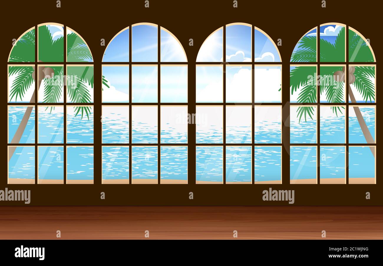 Evening time landscape Stock Vector Images - Alamy