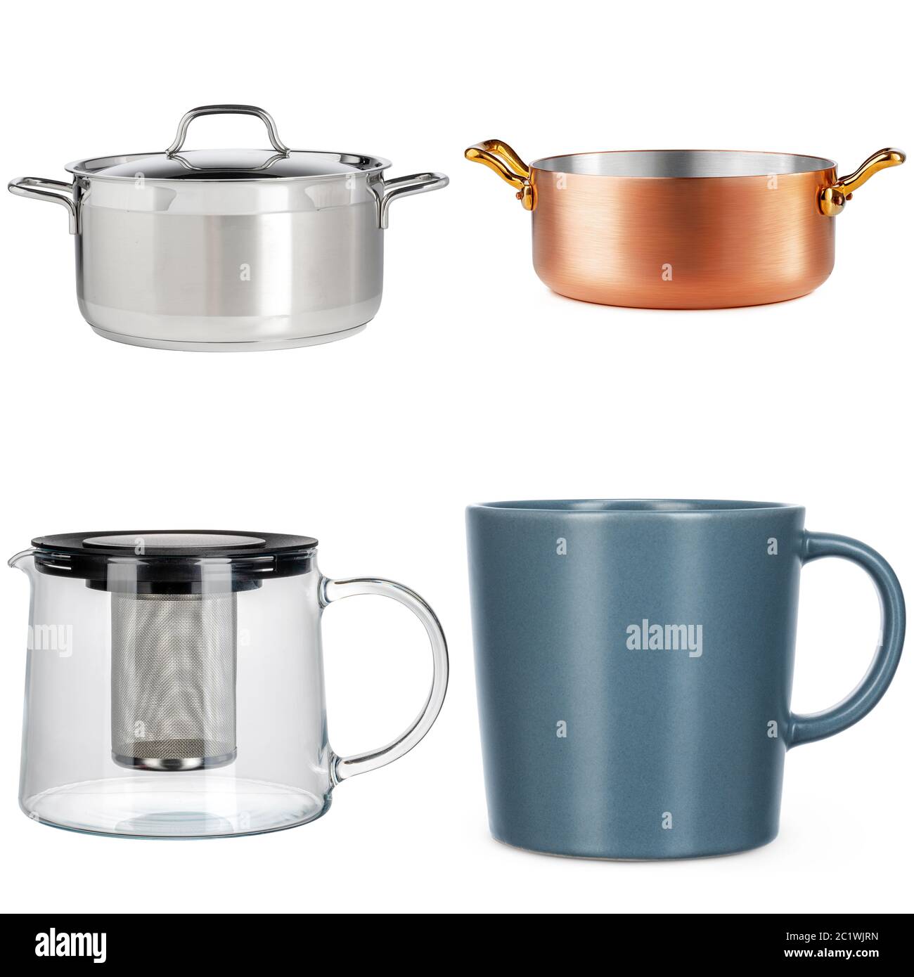 Collage of crockery items on white background Stock Photo - Alamy