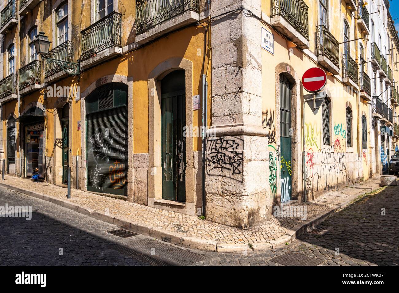 The Bairro Alto quarter of Lisbon has colourful and graffiti-ridden ...