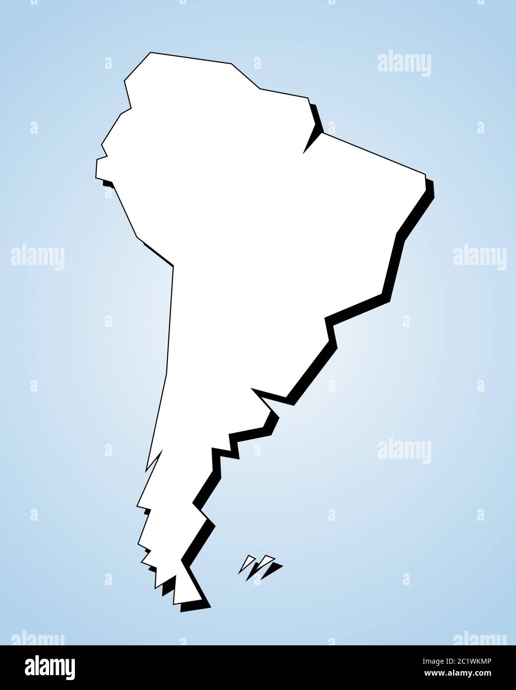 South America map outline - continent shape sharp polygonal geometric ... South America map outline - continent shape sharp polygonal geometric ...