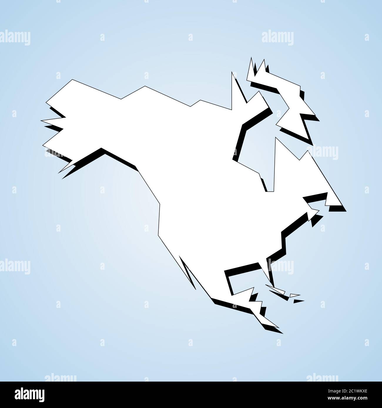 North America map outline - continent shape sharp polygonal geometric ...