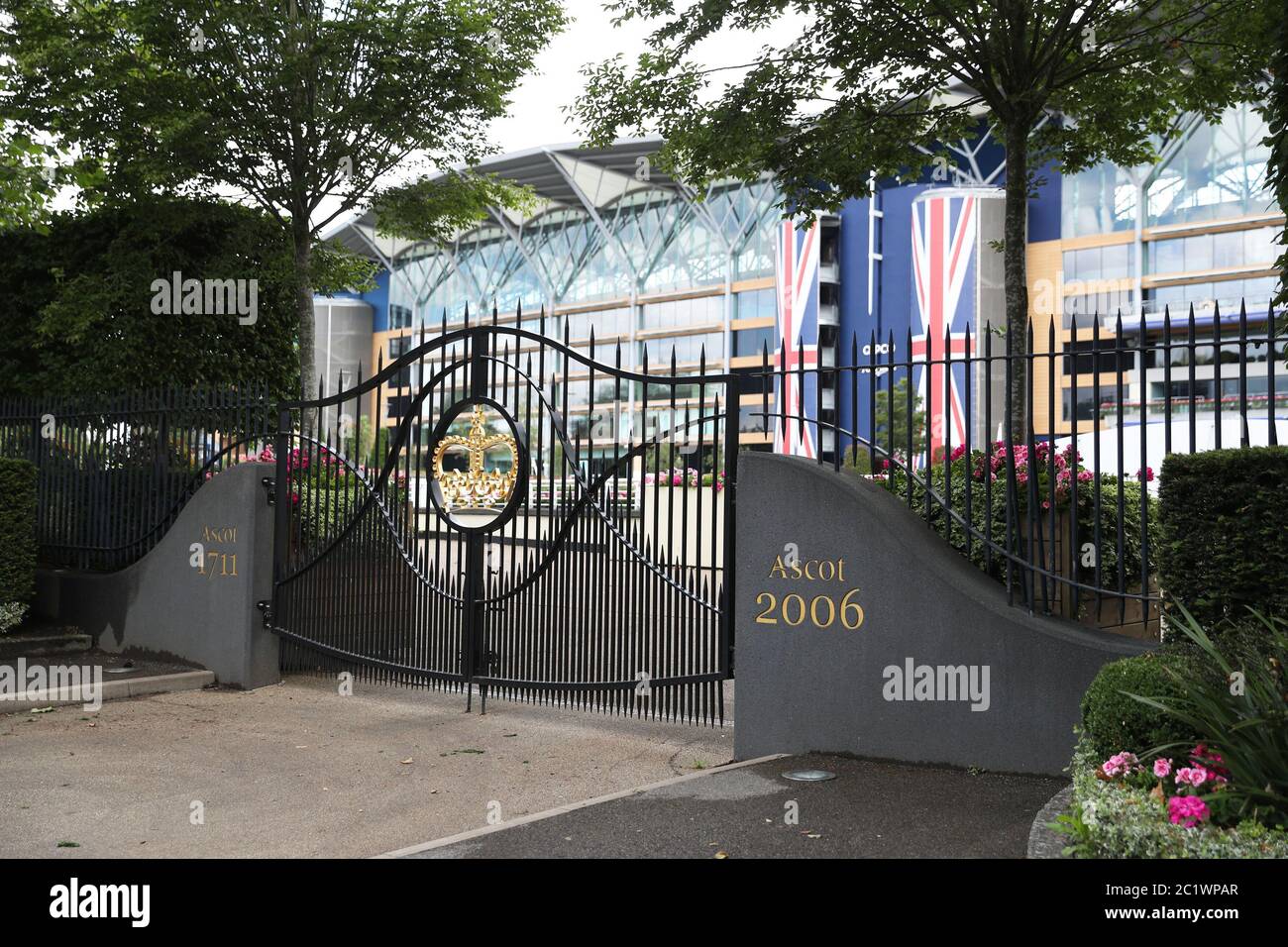 Outside the Ascot Racecourse in Ascot as the Royal Ascot meeting takes ...
