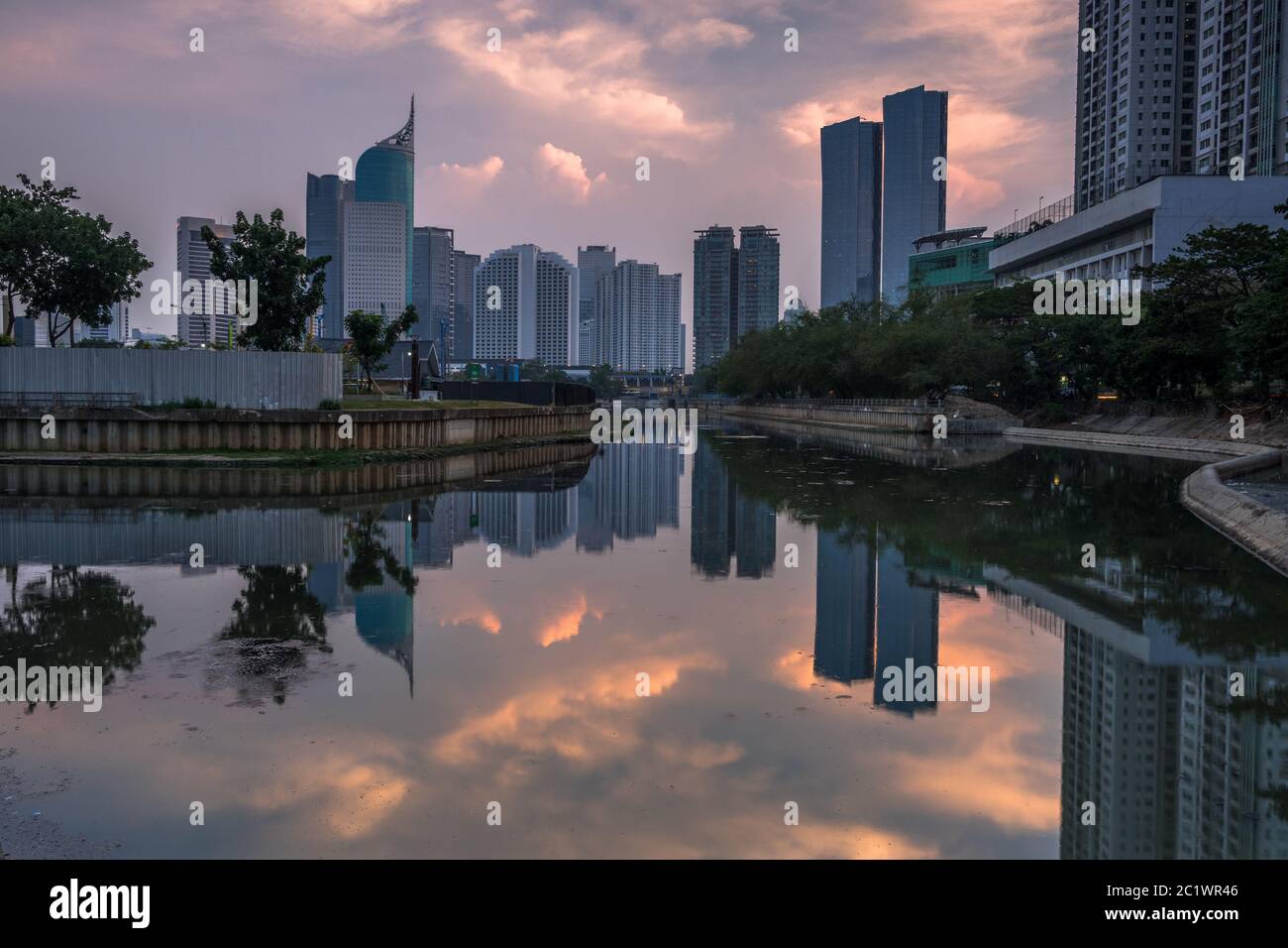 Magnificent of capital city Jakarta cityscape. Office buildings ...