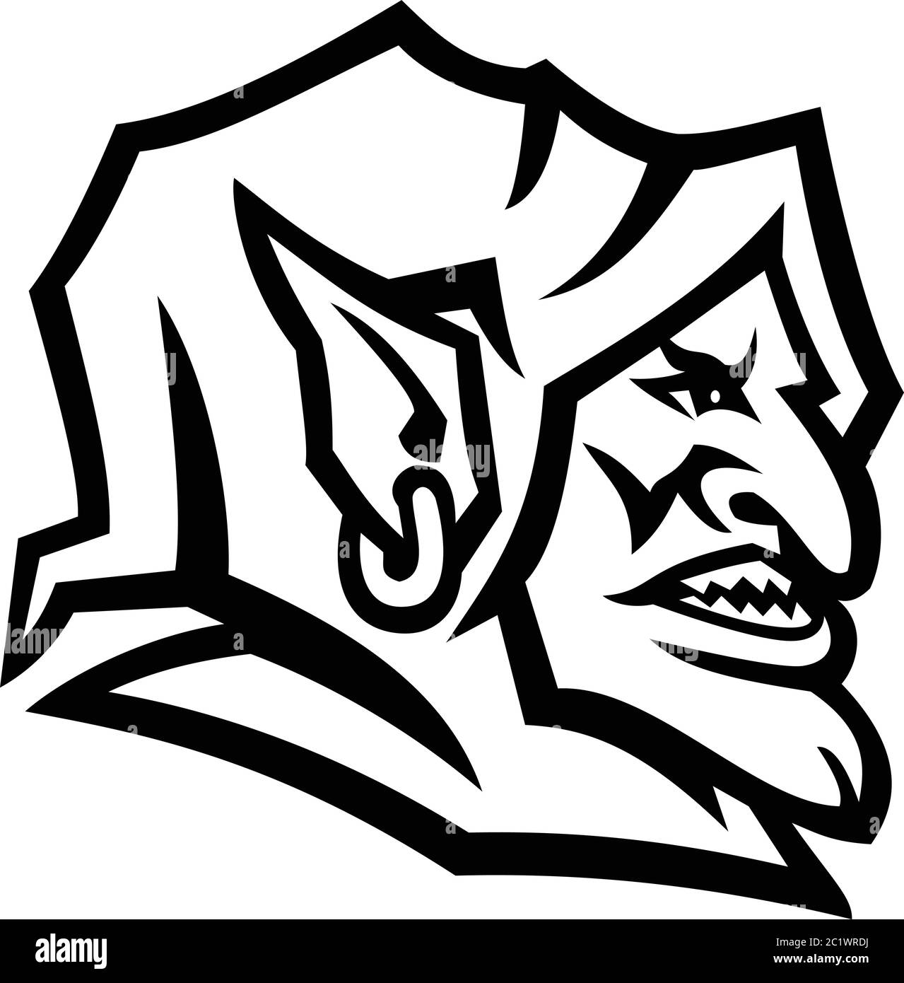 Black and white goblin head Stock Vector Images - Alamy