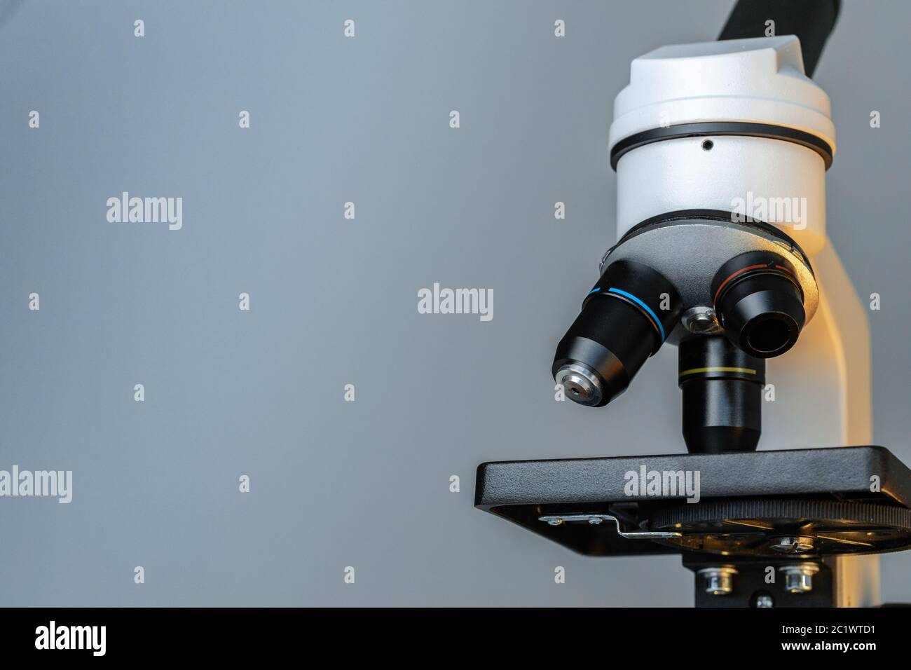 Scientific microscope lenses close up. Laboratory equipment Stock Photo ...