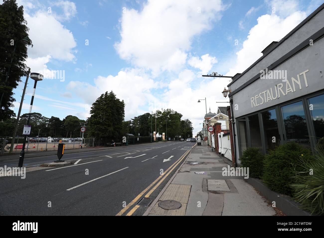 An empty looking high street outside the Ascot Racecourse in Ascot as ...