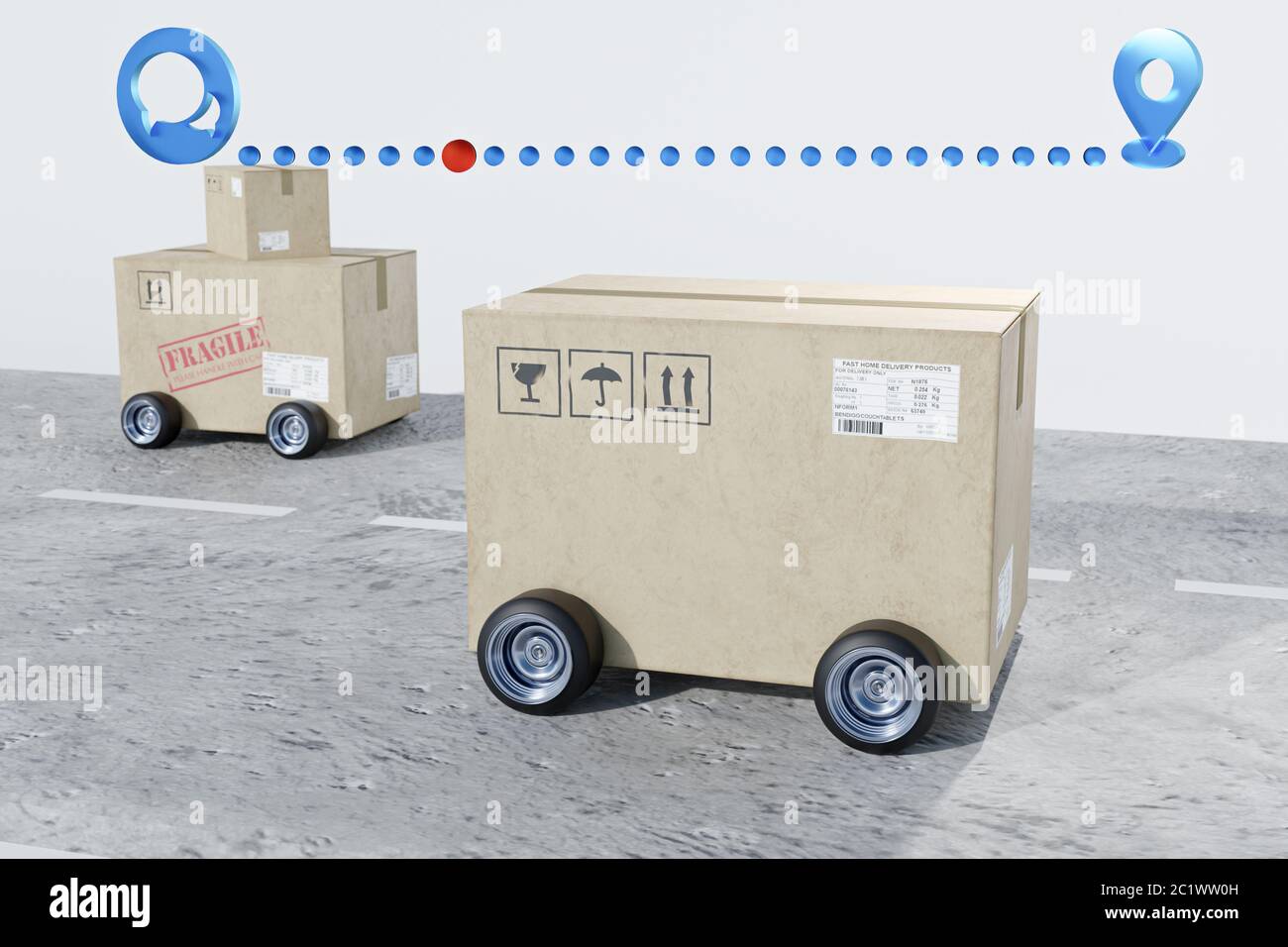 new normal home delivery, 3D render Stock Photo - Alamy