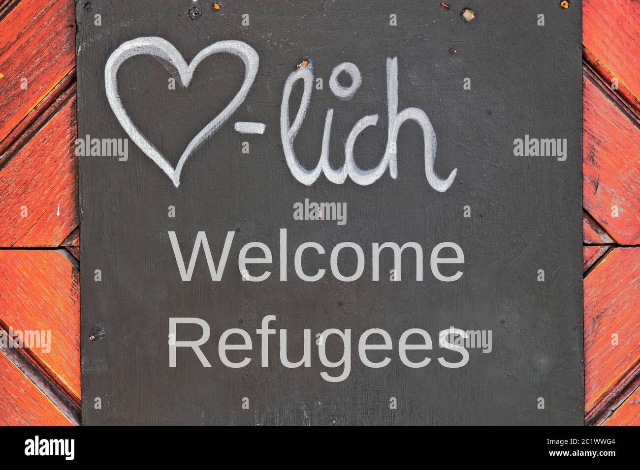 Refugees welcome cafe hi-res stock photography and images - Alamy