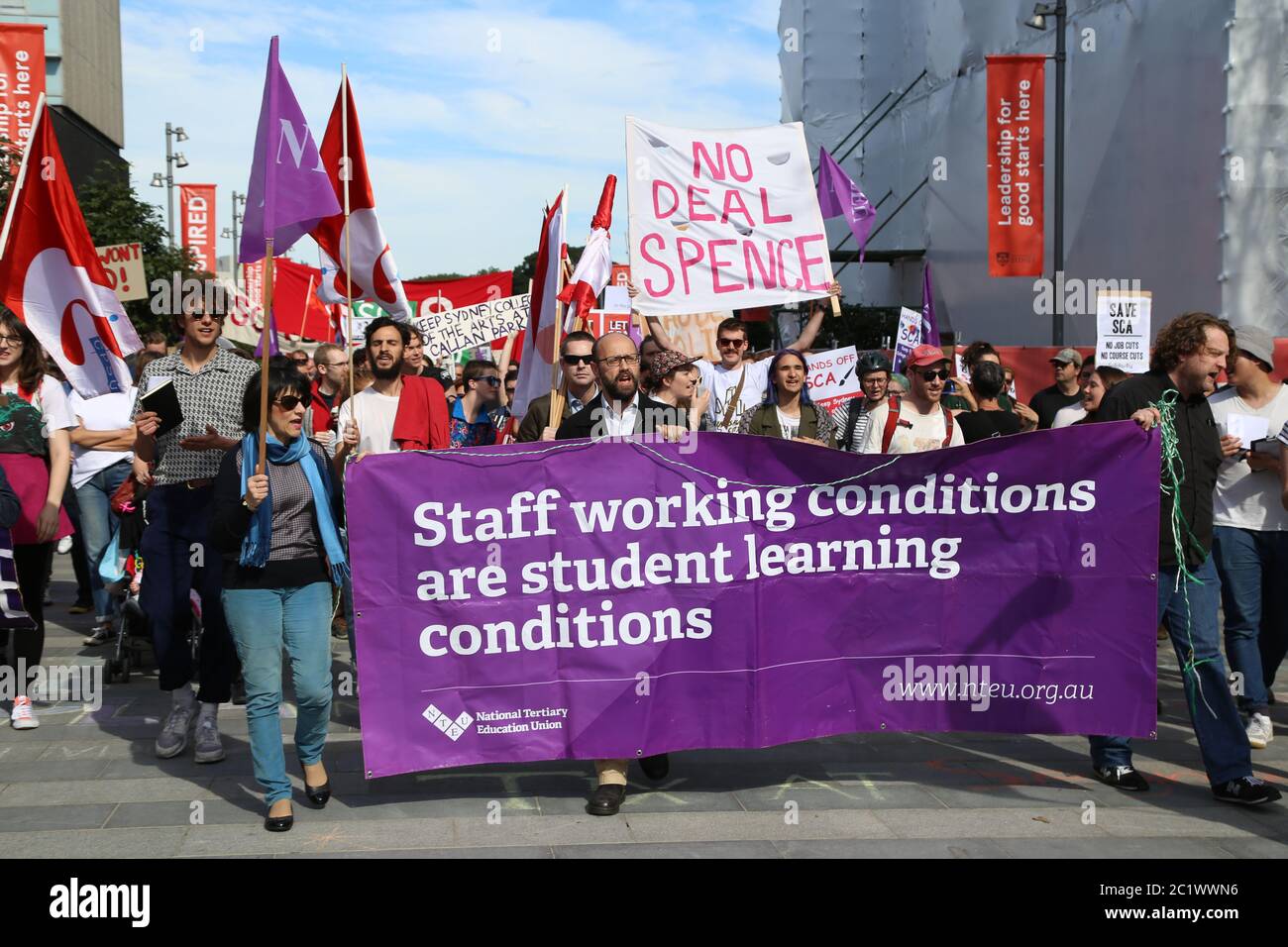 A rally organised by the NTEU was held at Sydney University to save SCA ...