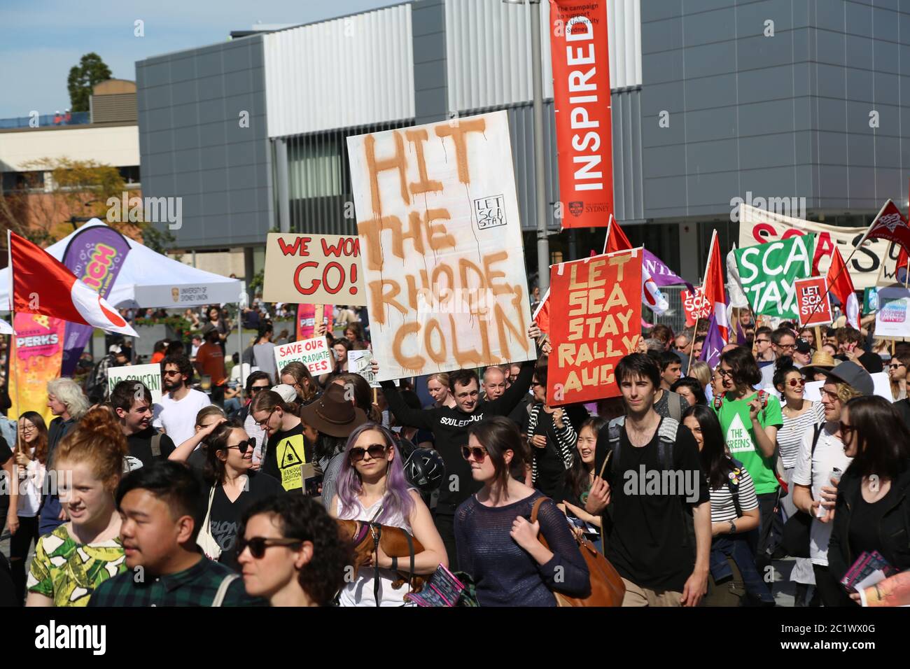 A rally organised by the NTEU was held at Sydney University to save SCA ...