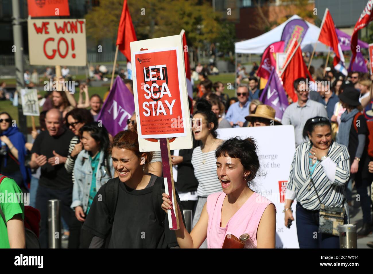 A rally organised by the NTEU was held at Sydney University to save SCA ...