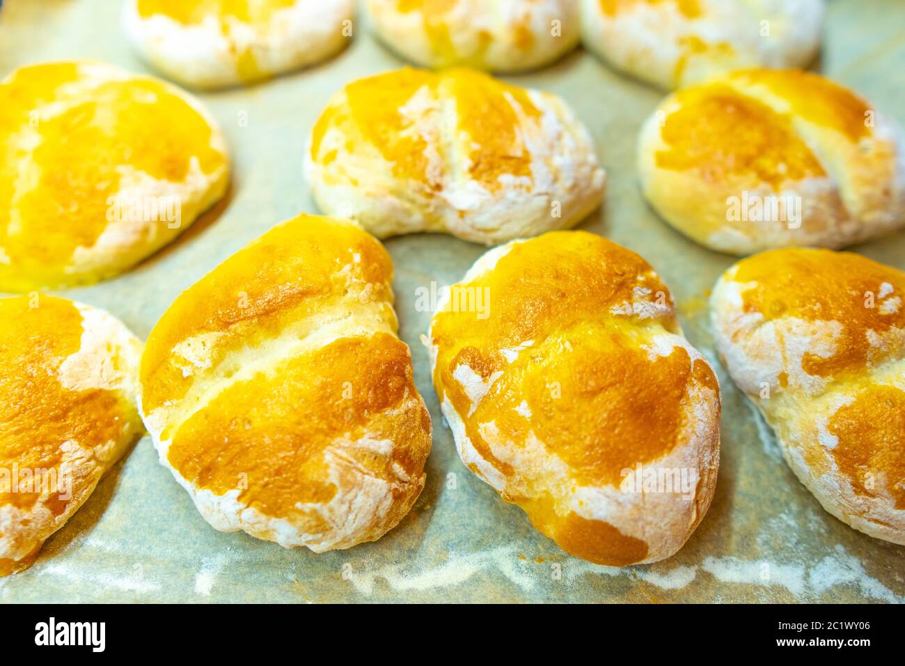 Handmade delicious fresh rolls with crusty tops. Fresh rolls from the ...