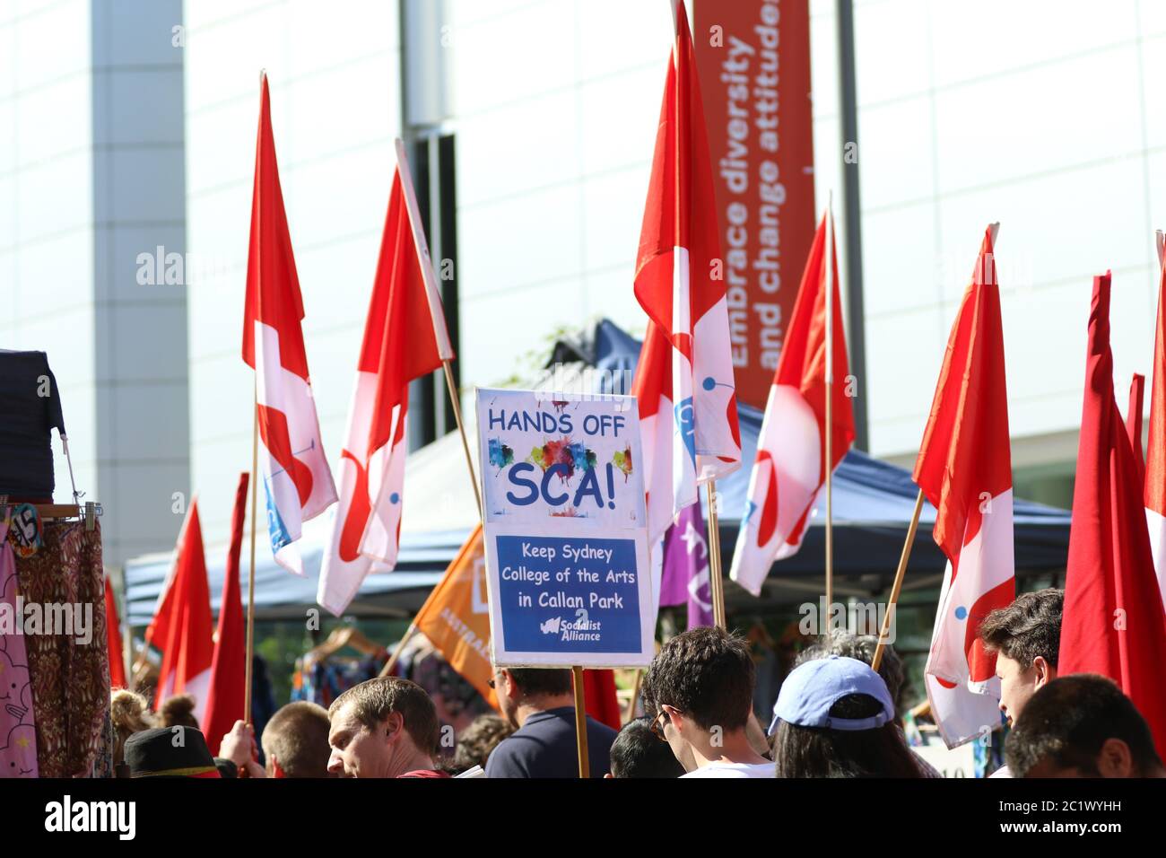 A rally organised by the NTEU was held at Sydney University to save SCA ...