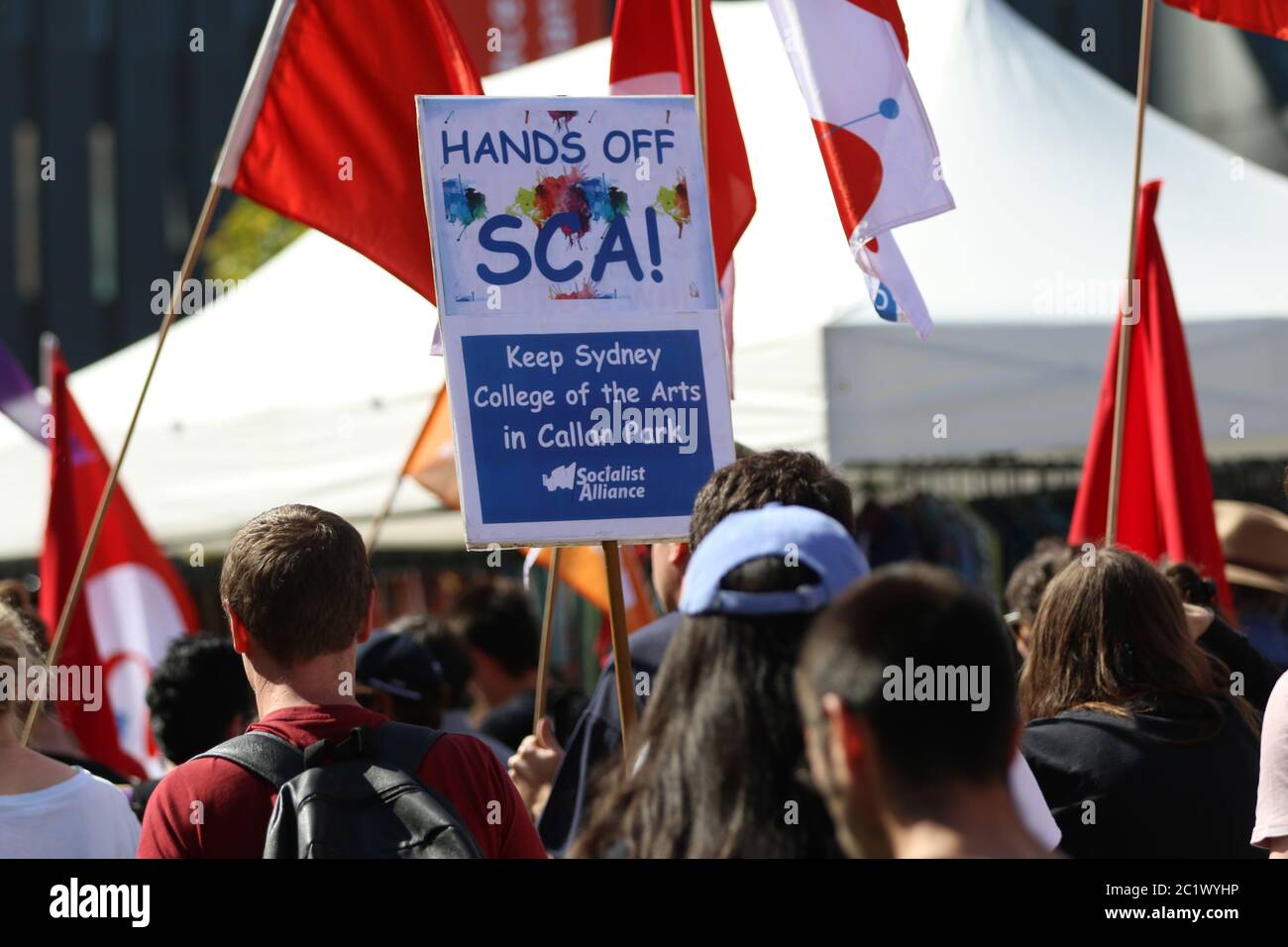 A rally organised by the NTEU was held at Sydney University to save SCA ...