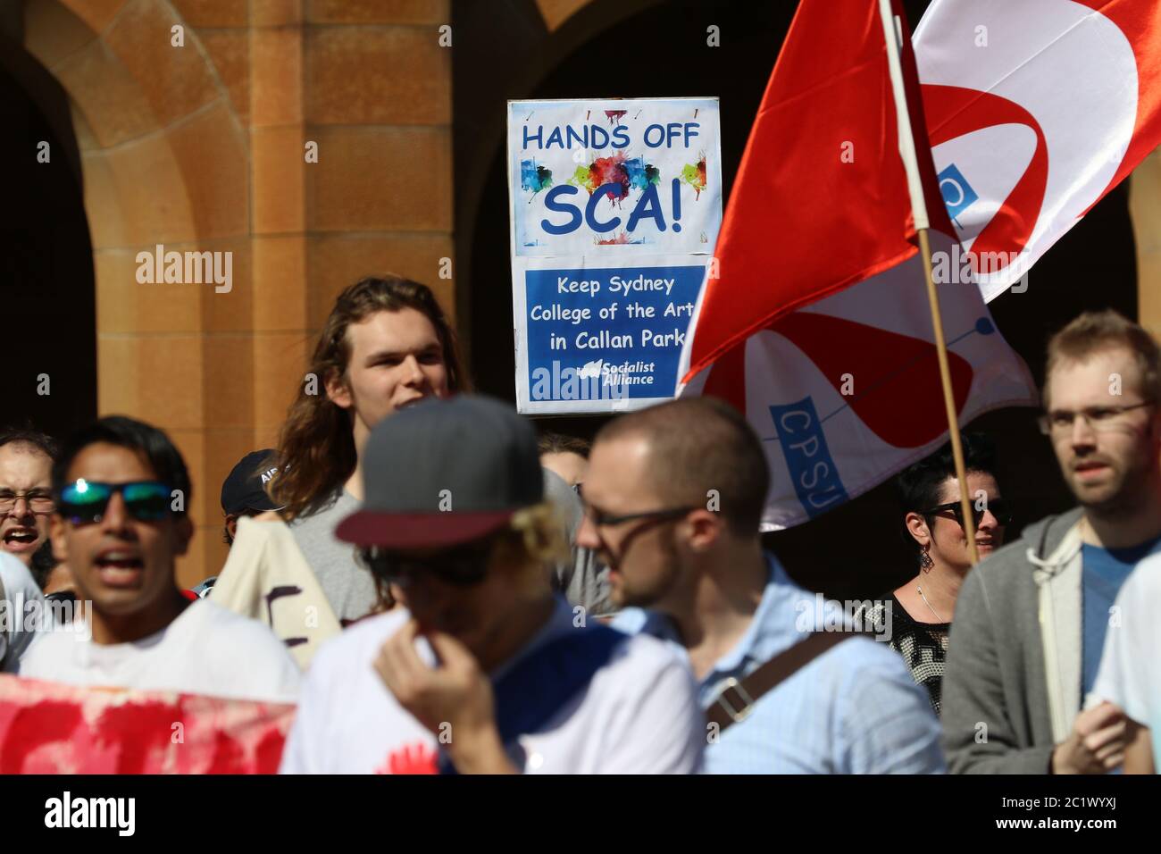 A rally organised by the NTEU was held at Sydney University to save SCA ...