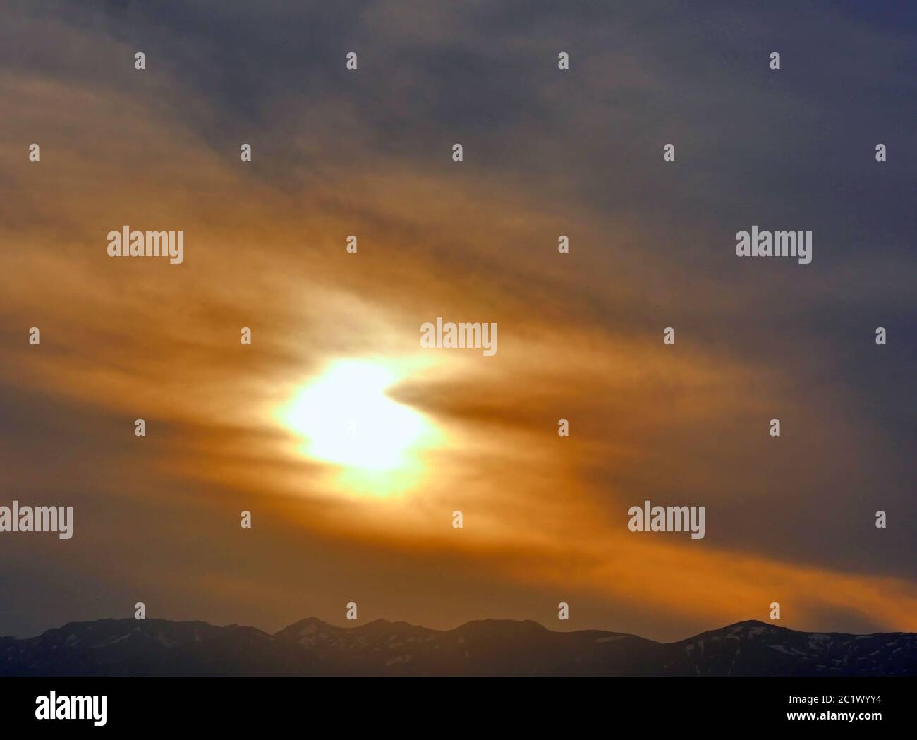 beautiful golden sunset light at sky landscape Stock Photo - Alamy
