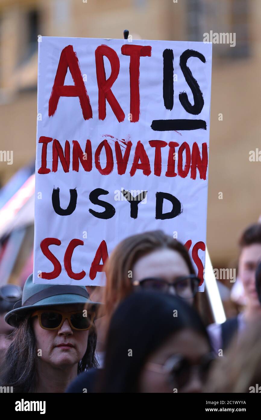 A rally organised by the NTEU was held at Sydney University to save SCA ...