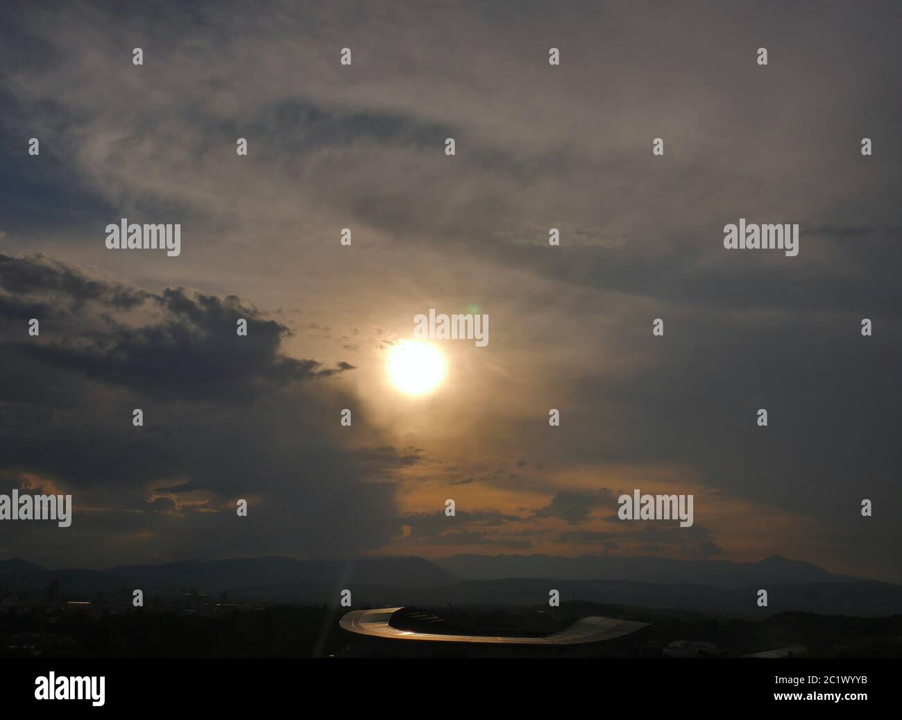 beautiful golden sunset light at sky landscape Stock Photo - Alamy