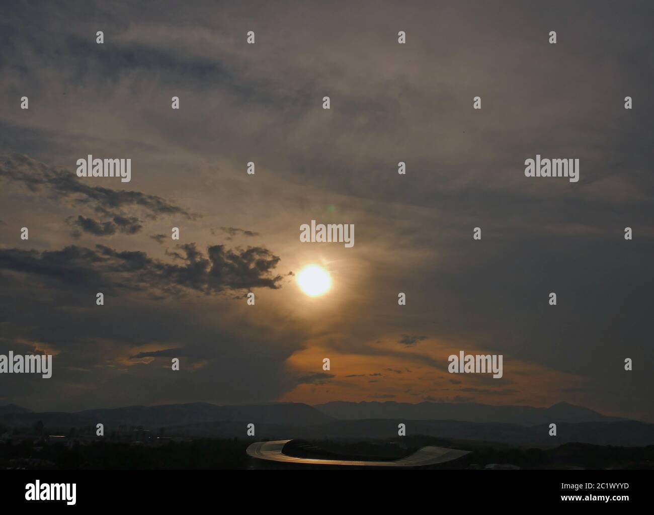 beautiful golden sunset light at sky landscape Stock Photo - Alamy