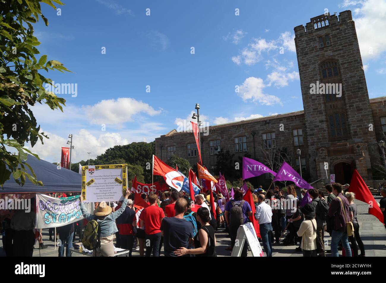 A rally organised by the NTEU was held at Sydney University to save SCA ...