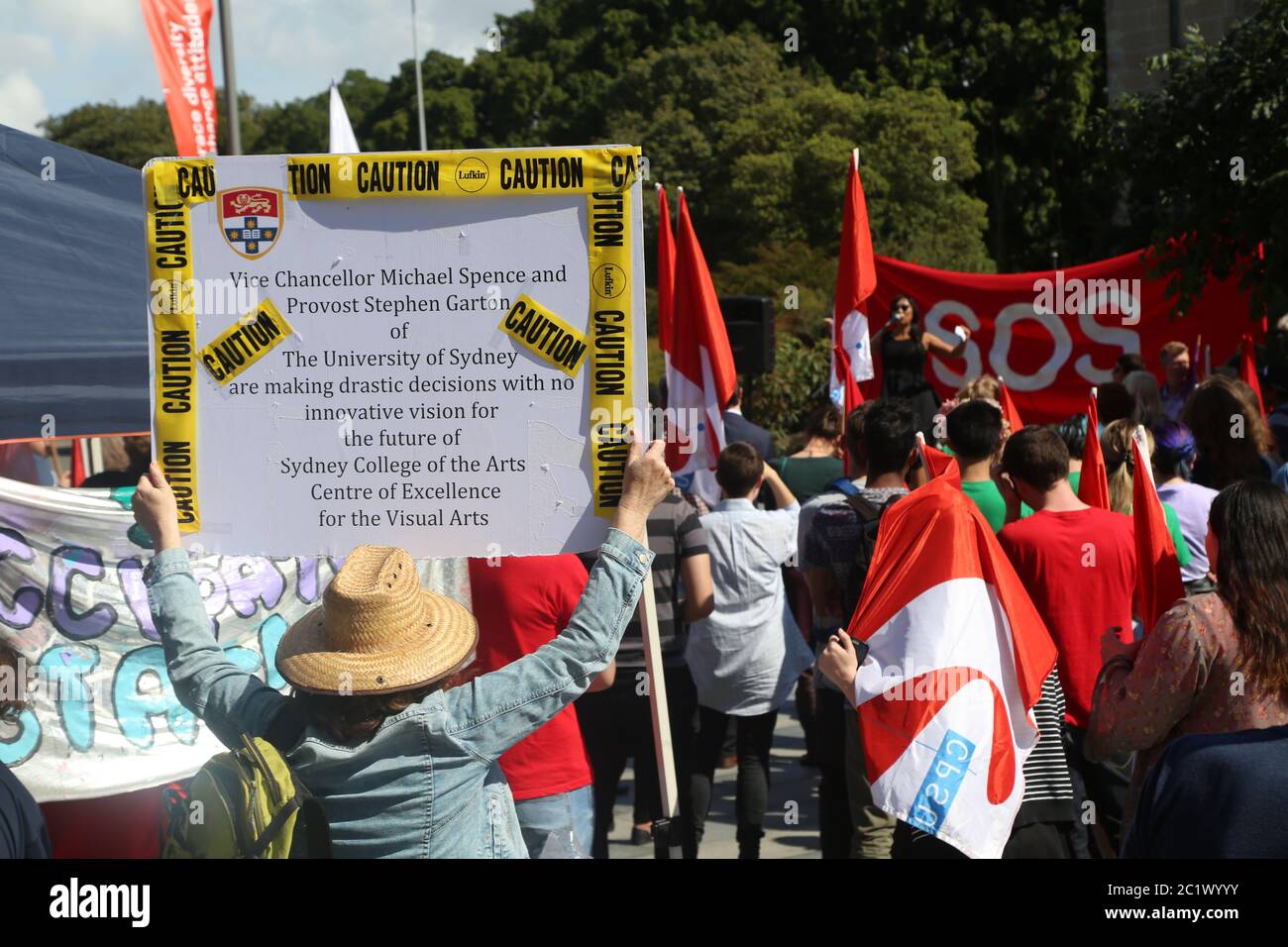 A rally organised by the NTEU was held at Sydney University to save SCA ...