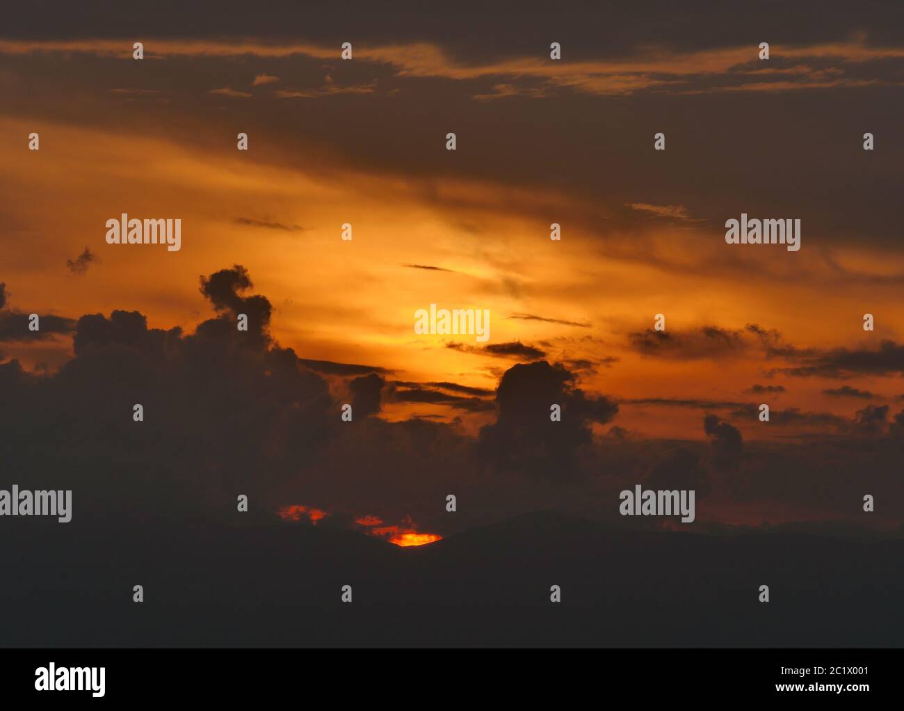 beautiful golden sunset light at sky landscape Stock Photo - Alamy