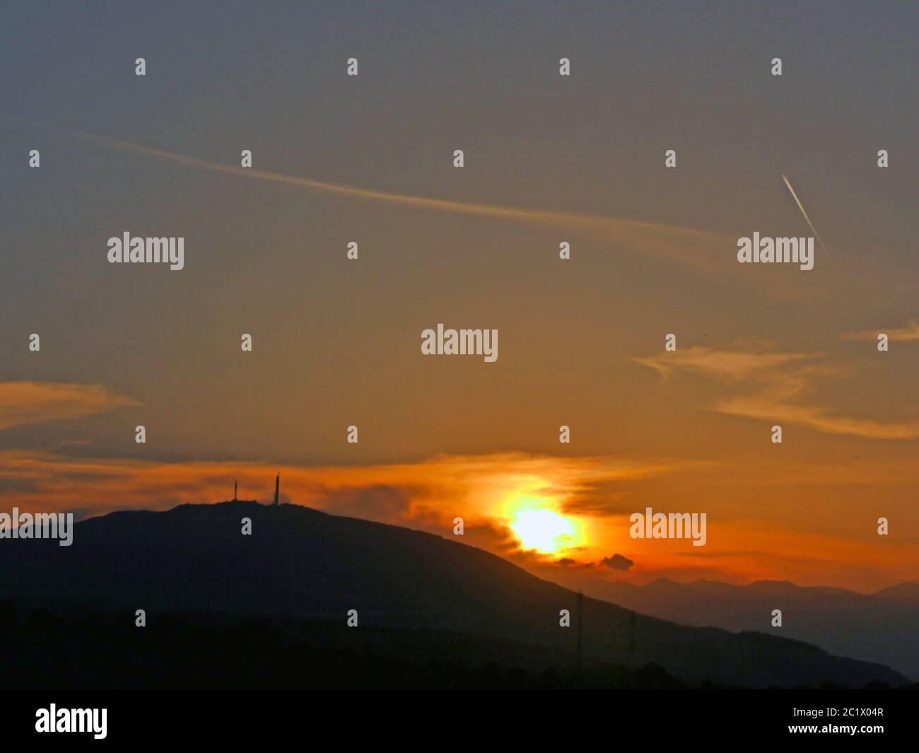 beautiful golden sunset light at sky landscape Stock Photo - Alamy
