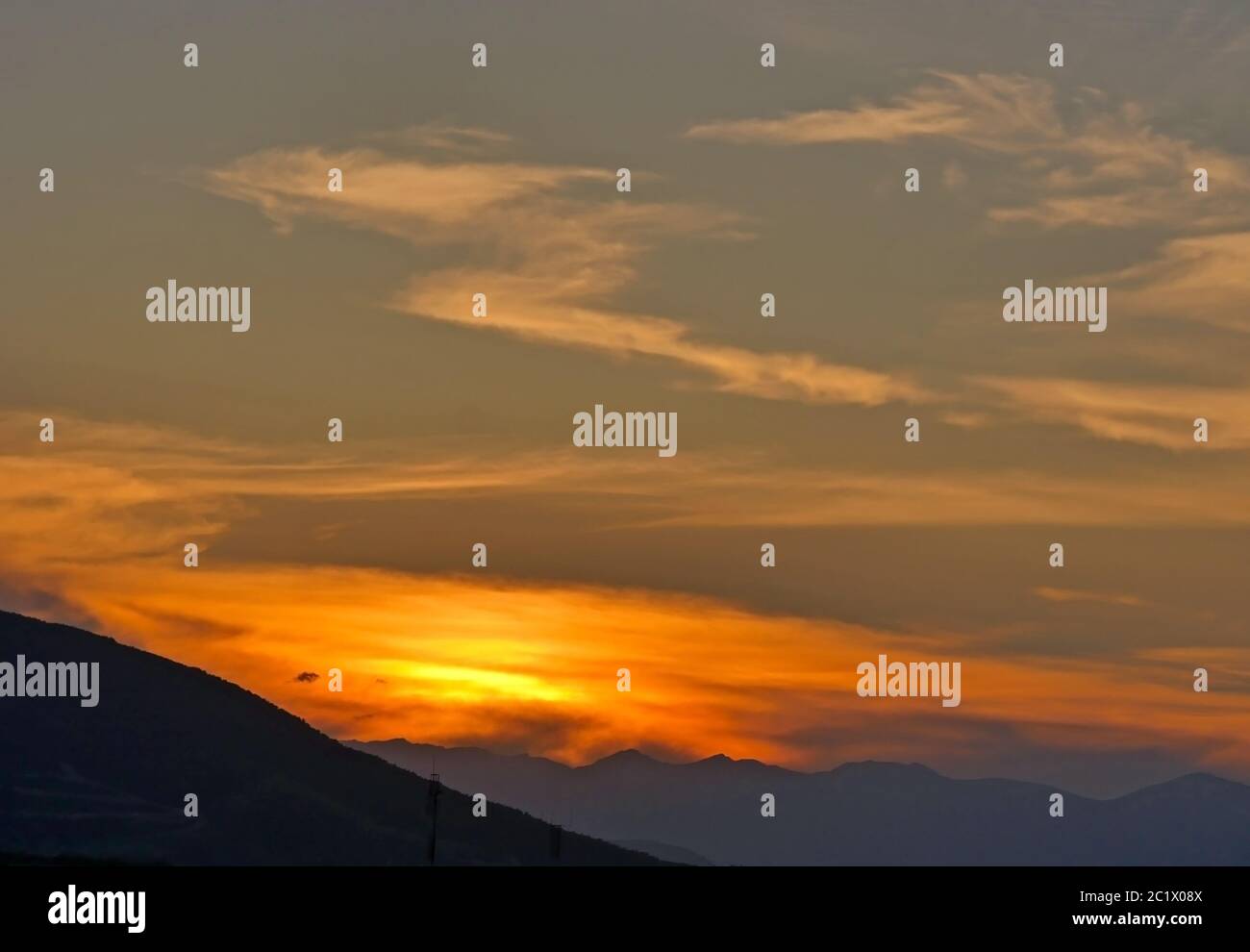 beautiful golden sunset light at sky landscape Stock Photo - Alamy
