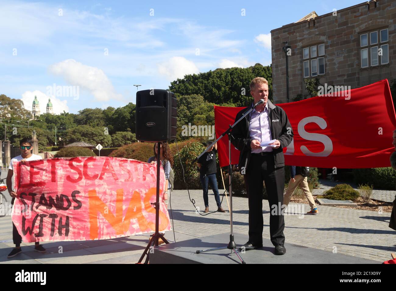 A rally organised by the NTEU was held at Sydney University to save SCA ...