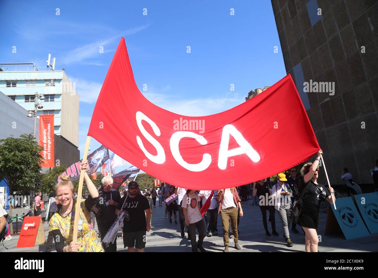 A rally organised by the NTEU was held at Sydney University to save SCA ...