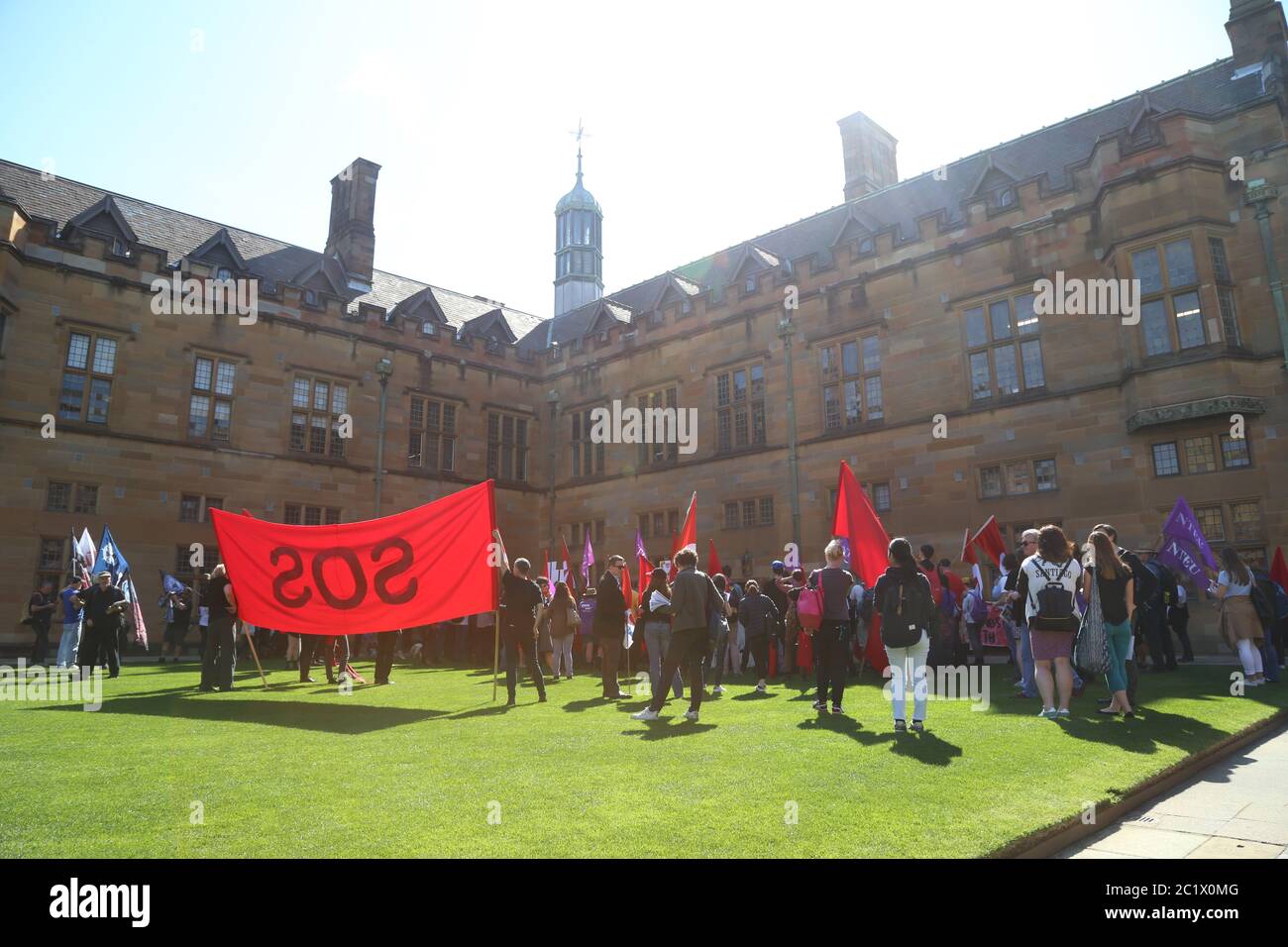 A rally organised by the NTEU was held at Sydney University to save SCA ...