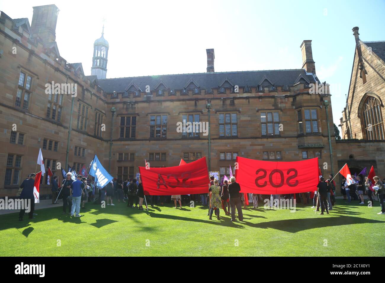 A rally organised by the NTEU was held at Sydney University to save SCA ...