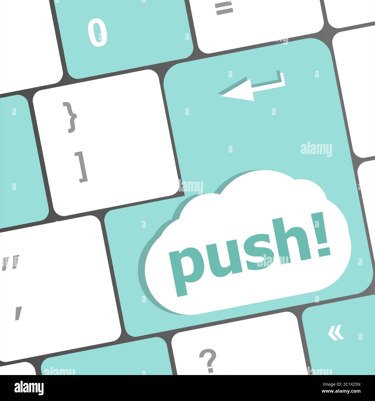 push key on computer keyboard, business concept Stock Photo - Alamy